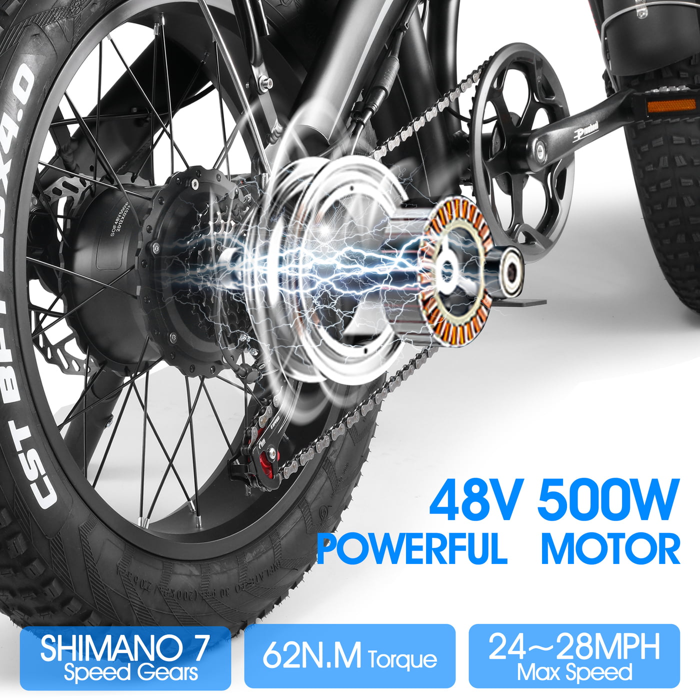 Vincfer VX1 Foldable Electric Bike with Fat Tires